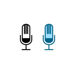 Microphone logo icon colorful and outline Vector Image