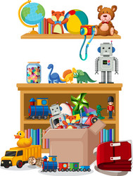 Kids toys in box clipart Royalty Free Vector Image
