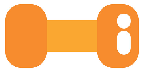 Yellow dumb bell on a white background Royalty Free Vector