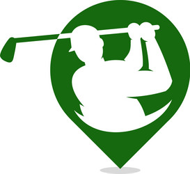 Pushpin golf logo icon design Royalty Free Vector Image