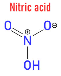Nitric acid or hno3 molecule skeletal formula Vector Image