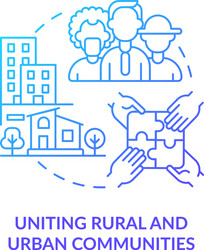 Uniting rural and urban communities concept icon Vector Image
