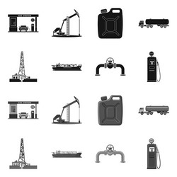 Oil and gas symbol set Royalty Free Vector Image