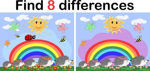 Find differences between pictures Royalty Free Vector Image