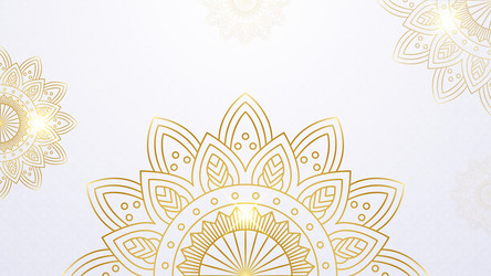 Luxurious white arabesque background with gold Vector Image