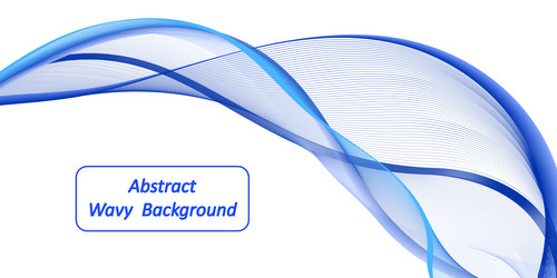 Blue wave swirl swoosh undulate transparent curve Vector Image