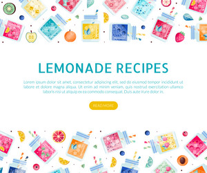 Fresh natural lemonade landing page design Vector Image