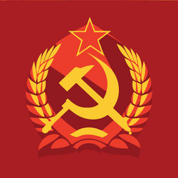 In communist style red and yellow colors Vector Image