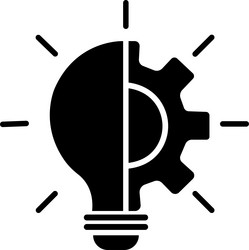Innovation icon light bulb and cog inside Vector Image