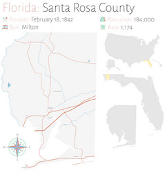 Map of santa rosa county in florida Royalty Free Vector