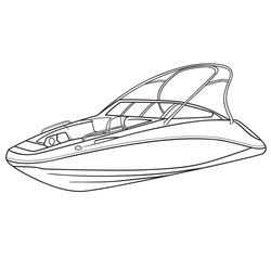 Sketch a big motor boat coloring book isolated Vector Image