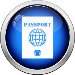 Icon of passport with chip Royalty Free Vector Image