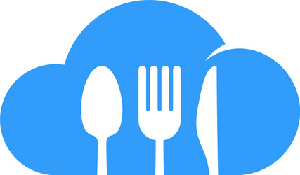 Cloud food logo template online designs Royalty Free Vector