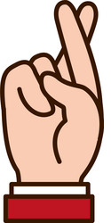 Hand gesture showing letter r on sign language Vector Image