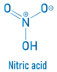 Nitric acid or hno3 molecule skeletal formula Vector Image