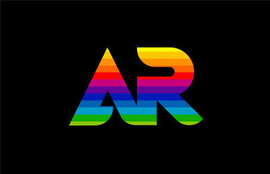 Rainbow color colored colorful alphabet letter r Vector Image