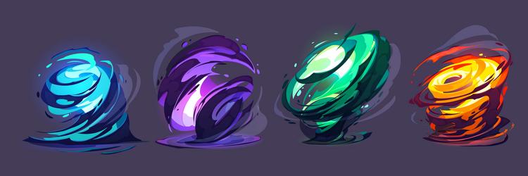 Game animation effect of tornado magic vortex Vector Image