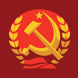 In communist style red and yellow colors Vector Image