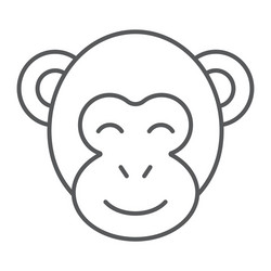 Monkey line icon animal and zoo Royalty Free Vector Image