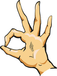 Hand gesture okay sign circle with fingers Vector Image