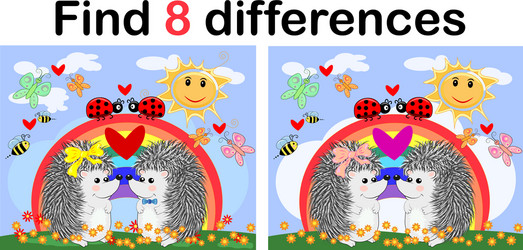 Find the differences task Royalty Free Vector Image