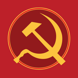 In communist style red and yellow colors Vector Image