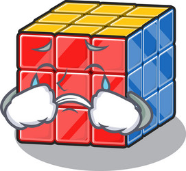 Cute sneaky rubic cube cartoon character Vector Image