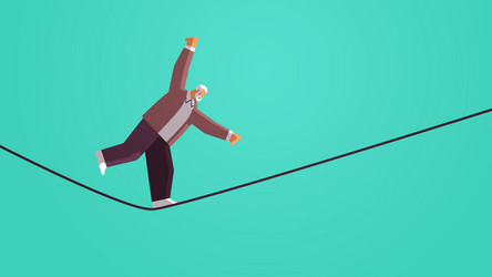Businesspeople walking on balancing tight rope Vector Image