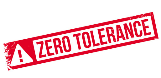 Zero tolerance rubber stamp Royalty Free Vector Image