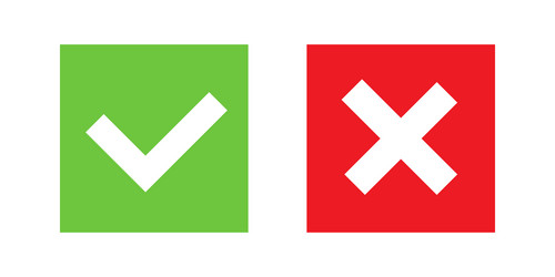 Creative of green tick red Royalty Free Vector Image