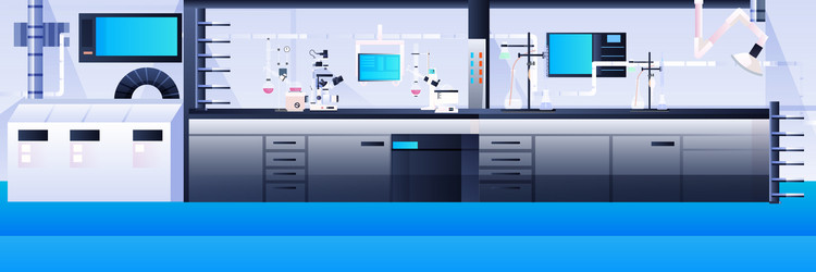 Modern lab interior empty no people chemical Vector Image