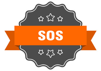 Sos sticker sos label Royalty Free Vector Image