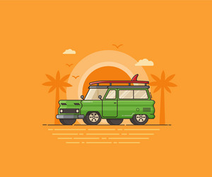 Sunset beach Royalty Free Vector Image - VectorStock