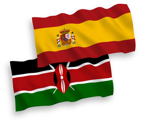 Spain and kenya flags for official meeting Vector Image