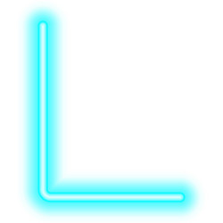 Blue neon corner border Royalty Free Vector Image