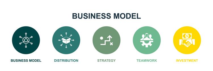 Business model distribution strategy teamwork Vector Image
