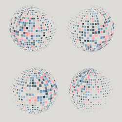 Collection of halftone sphere logo template Vector Image