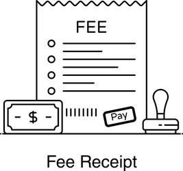 Fee receipt Royalty Free Vector Image - VectorStock