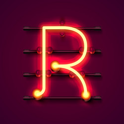 Neon Letter R Effect Royalty Free Vector Image