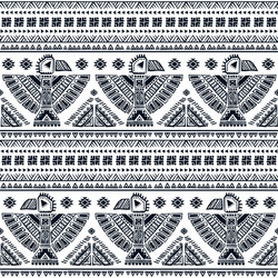 Seamless pattern with native american Royalty Free Vector