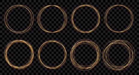 Gold circle shape label logo design element frame Vector Image