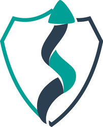 Shield protection arrow direction color isolated Vector Image