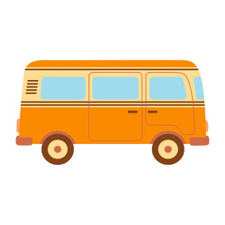 Cartoon with retro travel van Royalty Free Vector Image