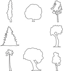 Wood outline set Royalty Free Vector Image - VectorStock