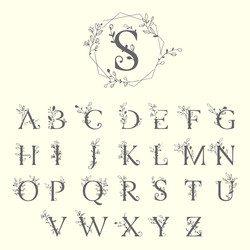 Blooming floral initial d monogram and logo Vector Image