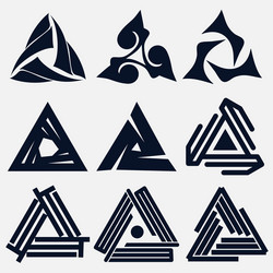 Line triple knot symbol three rounded ends Vector Image