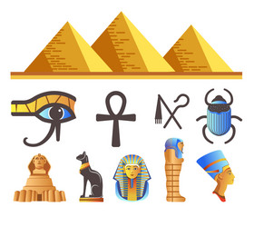Pharaohs and cleopatra egyptian kings and queen Vector Image
