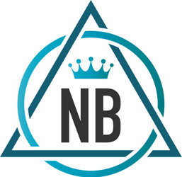 Initial letter nb circle triangle logo design Vector Image