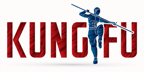 Kung fu action designed with text font Royalty Free Vector