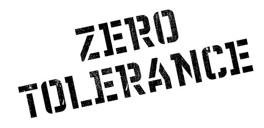 Zero tolerance rubber stamp Royalty Free Vector Image